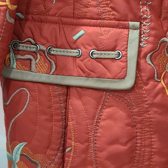 Jackets & Coats | Gorgeous Embroidered Burnt Orange Womens Large ...